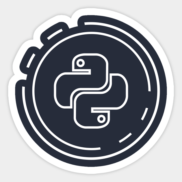 PYTHON LOGO WHITE - Python Logo - Sticker | TeePublic